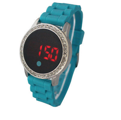 Custom Elegant Silicone AM PM LED Digital Wrist Watch Touch Screen For Women
