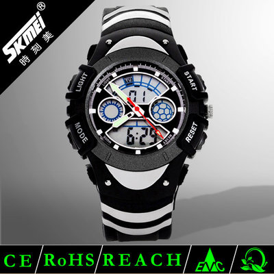 Zebra Color Multifunction Sport Watch Changing Strap Stainless Steel Back