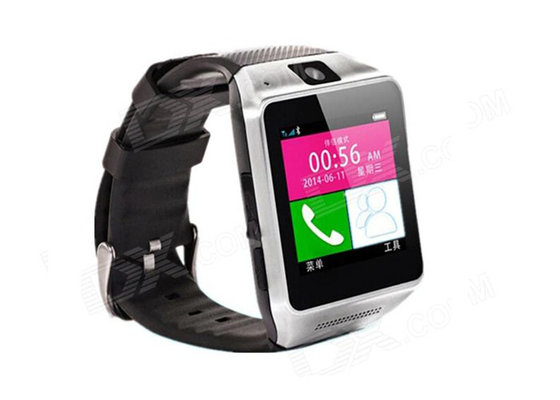 Silver GV08 Bluetooth Smart Watches 1.54” Touch Screen Gsm With 2Mp Camera