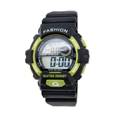 Outdoor Adult Black Strap Digital Wrist Watch 24 Hour System , Water Resistant