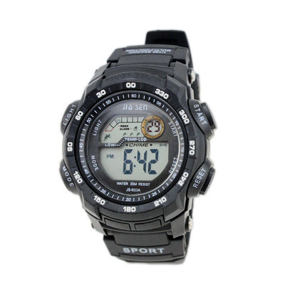 Waterproof Mens Multifunction Digital Watches Tell Day and Date , Black PVC / North