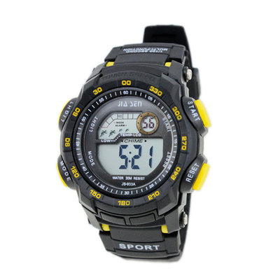 Waterproof Mens Multifunction Digital Watches Tell Day and Date , Black PVC / North