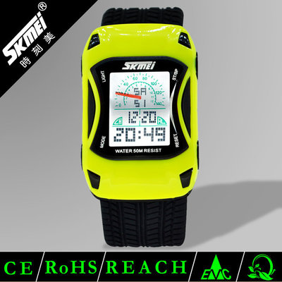 Popular LCD Digital Watches Car Sharped Sport Carton For Funny Kids