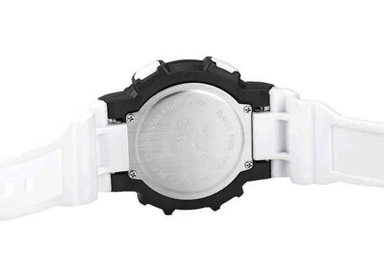 Fashion 3 ATM Water Resistant Sport LCD Digital Watches , Black Face And White Strap