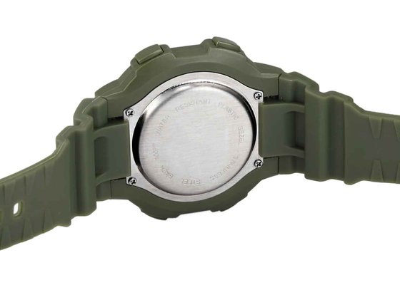 Army Green Japan Movement Waterproof Sport LCD Digital Watch With Snooze Alarm