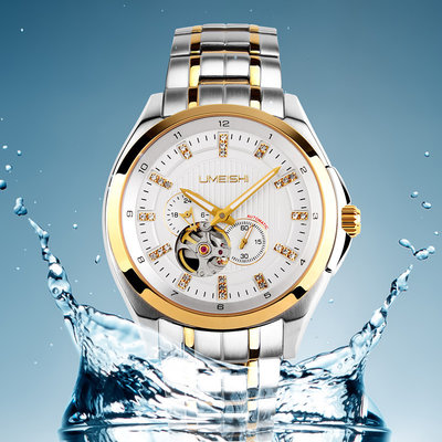 Men 100M Water Resistant Stainless Steel Mechanical Watch Branded Sapphire Glass