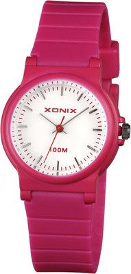 Orange Round Sports Plastic Kids Analog Quartz Watch For Boys Swimming