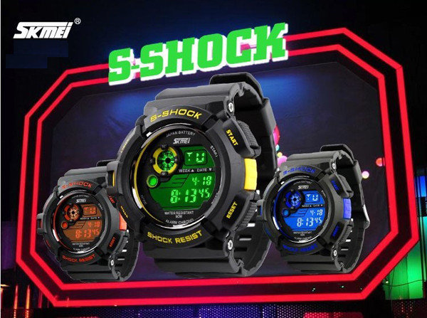 Leisure LCD EL Backlight Watch With Alarm 50m Water Resistant For Men