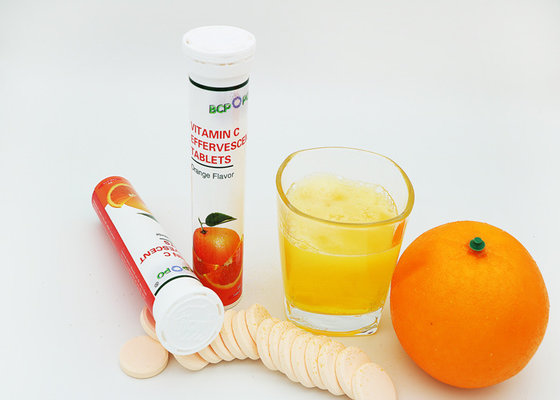 Light Yellow VC Effervescent Tablets , 1000mg Vitamin C Tablets For Skin
