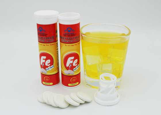 Anti Fatigue Iron Effervescent Tablets Fruit Flavor Immune Function GMP Certified
