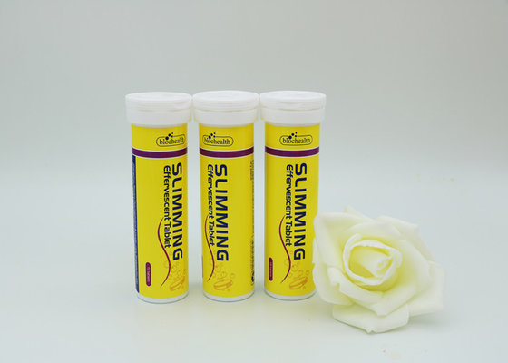 Yellow Slim Fizz Tablet L Carnitine Lotus Leaf Extract  With Fruit Flavor