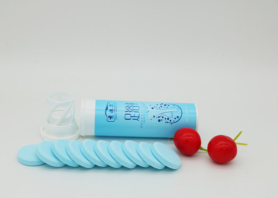 Private Label Vitamin Fizz Tablets , Blue Color Bath Fizz Tablet For Foot Soothing