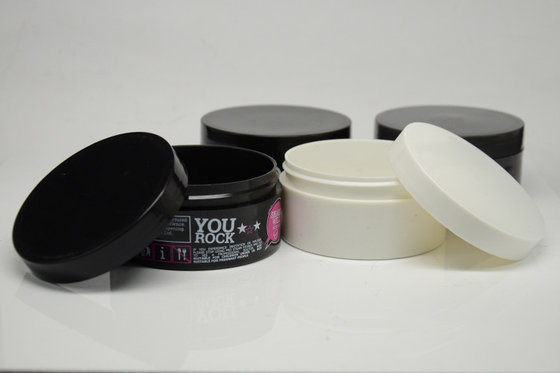 Custom Black Plastic Cream Jars High End Cosmetic Packaging 100g