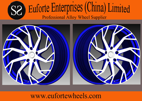 SS wheels - 54.1 mm - 74.1 mm CB 1-piece Forged Aluminum Alloy Wheels Concave Blue Machine Face