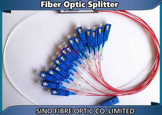 1M Length Blockless Fiber Optic Splitter 1x16 , PLC Planar Lightwave Circuit Splitter