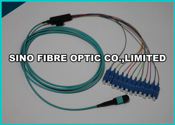LC - MPO Fiber Optic Cable 12 Core Fanout Kits 1M Meter 25Db Return Loss