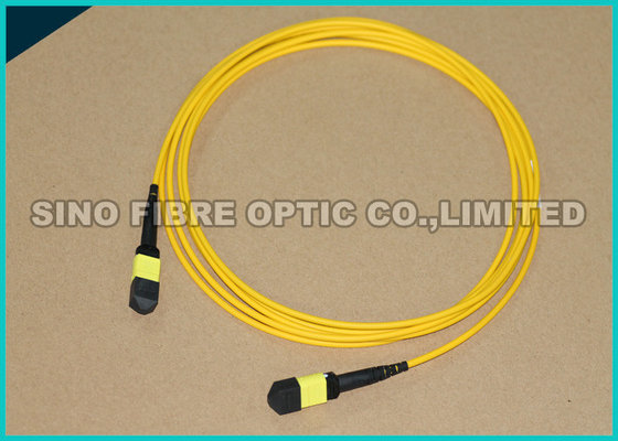 Stainless Steel Pinned Fiber Optic MTP - MTP Trunk Cable 12 Strands 9 Micron