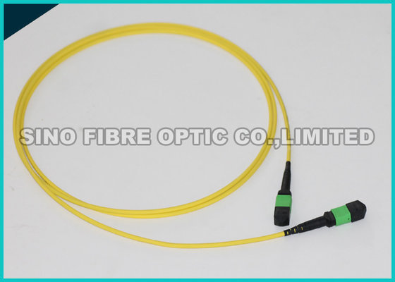 24 Strands MTP MPO Fiber Breakout Cable , Yellow Fiber Ribbon Cable 1 Meter