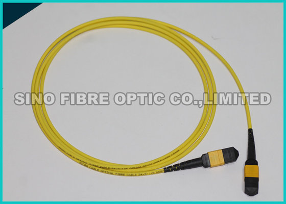 Yellow Jacket Female MPO 24 Fiber Cable Single Mode No Pin 3.0mm APC Polish