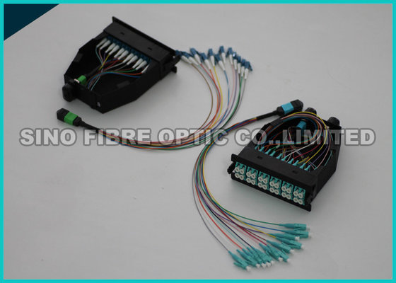 Fiber Optic Assembly 1U Patch Panel 24 port LC MTP Cassette Multimode OM3 Fan Out