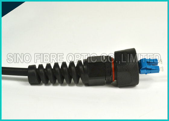 7.0mm PDLC Type to LC Duplex SM Fiber Optic Patch Black Jacket Assembly