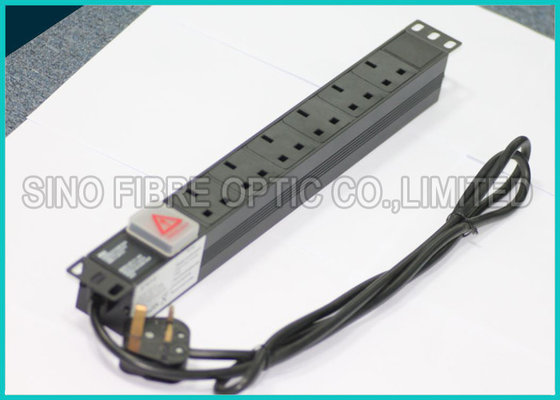 Power Distribution Unit 6 Way UK Socket 19 Horizontal Rack PDU C14 Plug