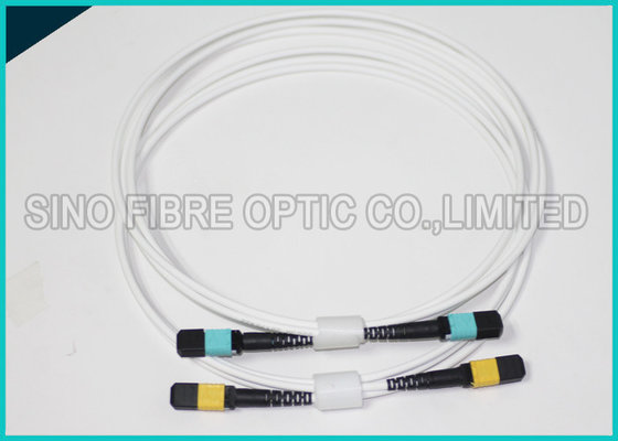 5.0mm 24 Cores 100gb Fiber Cable , MPO to MPO Trunk Aqua Om3 Fiber Cable