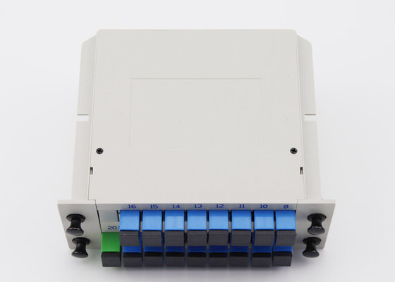 Cassette Type Fiber Optic PLC Splitter 1 x 16 Low PDL With Wide Operating Wavelength