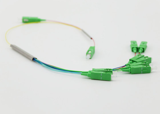 Blockless Fiber Optic PLC Splitter With 1 x 8 Ratio & SC APC Connector