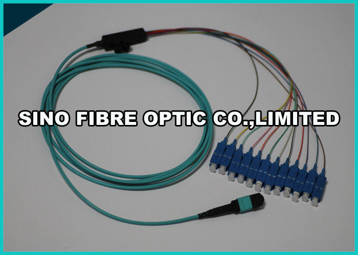 LC - MPO Fiber Optic Cable 12 Core Fanout Kits 1M Meter 25Db Return Loss