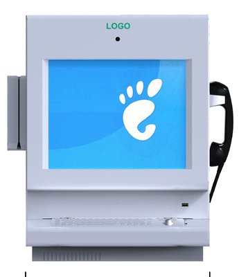 Wall Mounted Kiosk / Desktop Information Kiosk with Metal Keyboard ZT2133-B00