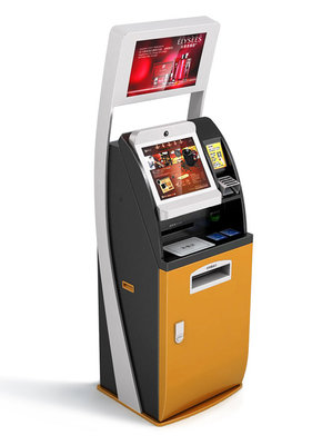 Lobby Bill Payment Kiosk with Credit Card / Cash Payment & Barcode Reader For Tax Bills Payment