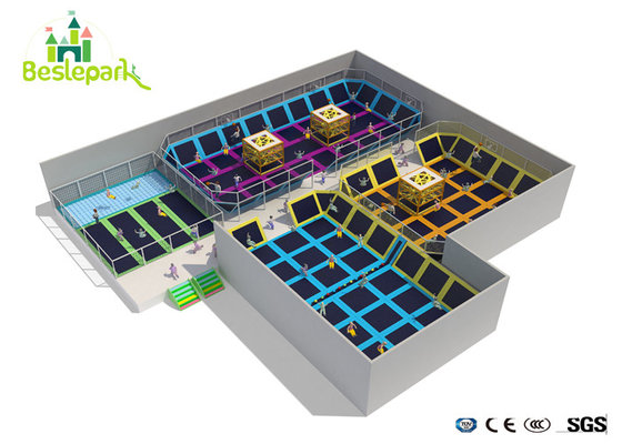 Safe Kids Indoor Trampoline Park Large Scale With Custom Made Design