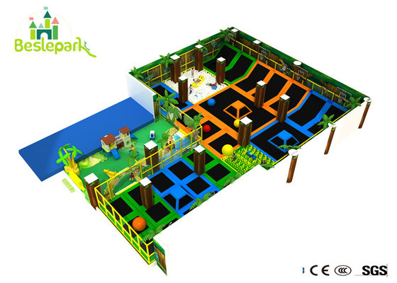 Commercial Play Center Indoor Trampoline Park PP Material Mat With Foam Pit