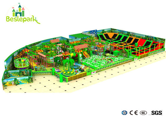 Big Trampoline Jungle Theme Playground Kid Play For Commercial Center