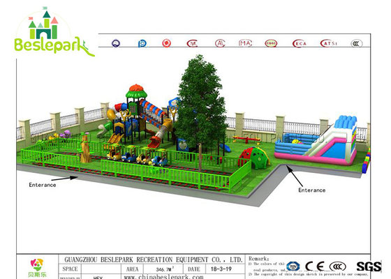 Parks Indoor Adventure Playground With Trampoline / Swing Obstacle Climbing