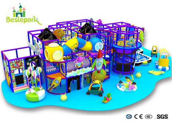 Space Theme Park Sky Castle Kids Plastic Indoor Playground With Slide Multi - Functional