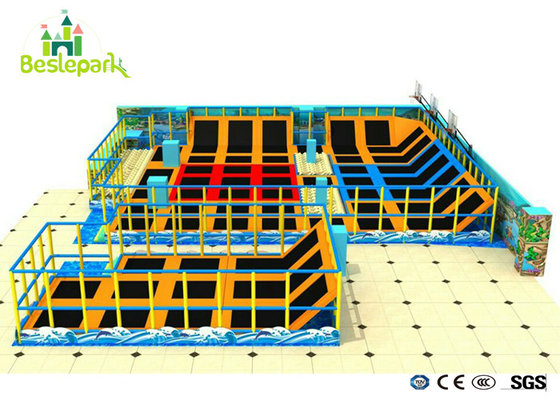 PP Material Mat Large Indoor Trampoline Centre With Basket Ball Equipemnt