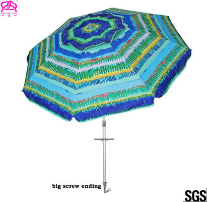 Windproof Sunshade Parasol Beach Umbrella Custom Size 2.4m / 2.5m