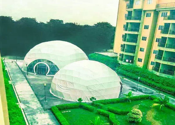 Anti UV / Waterproof Steel Geodesic Dome Tent  WindResistant 30M Diameter