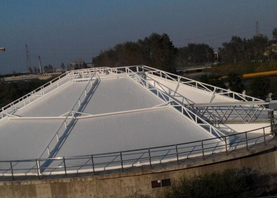 PVC White Tensile Membrane Structures Size Customized For Septic Tank OEM