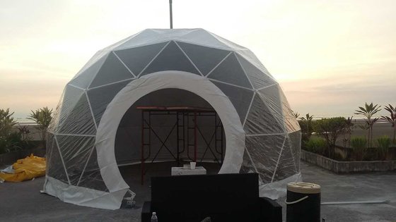 Small White Half Sphere Garden Marquee Tent Wind Resistant For 10 People