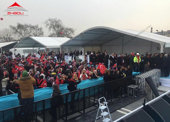 Big Outdoor Exhibition Tents With Half PVC Walls , 20m Width Arcum Tent