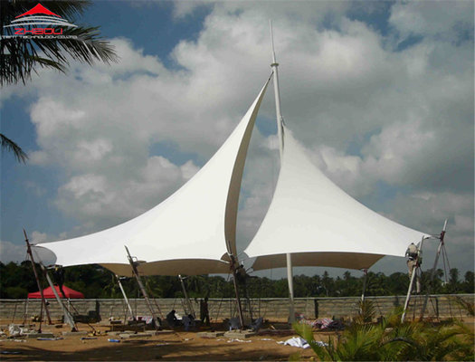Waterproof Tensile Membrane Structures , Landscape Tension Fabric Buildings