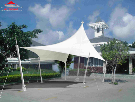 Anti - UV Radiation Tensile Membrane Canopy For Hotel / Restaurant / Shop