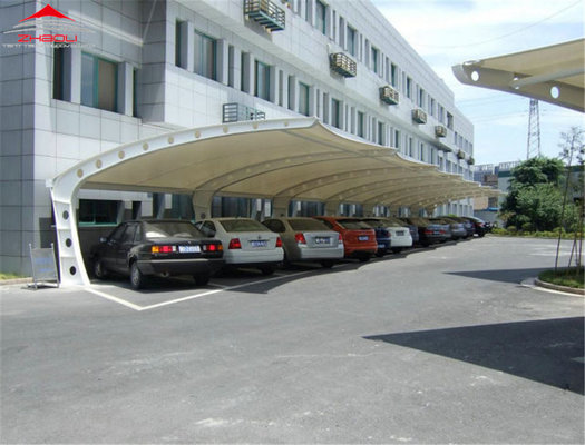 Iron Material Tensile Membrane Canopy / Car Park Shade Structures