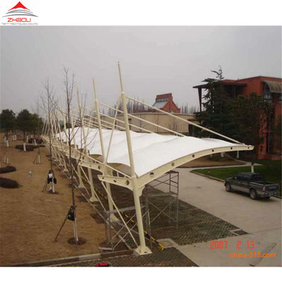 Double - Layer Insulation Material Tensile Membrane Structures For Car Park Shed Or Bus Station