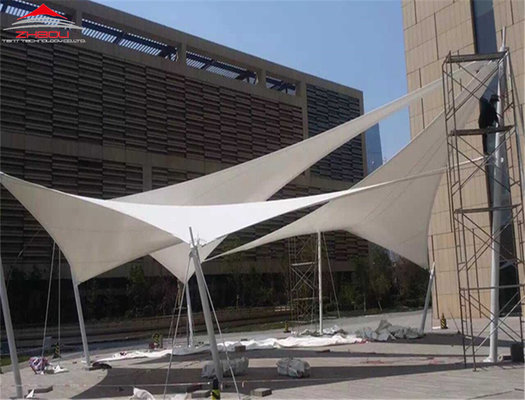 Lightweight Outside Landscape Tensile Membrane Structures High Temperature Resistance