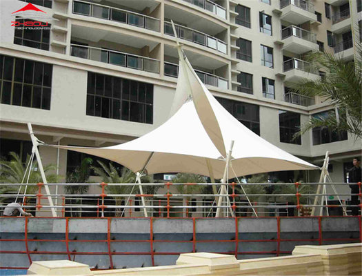 White Architecture Tensile Membrane Structures For Stand And Stadium Easy To Clean
