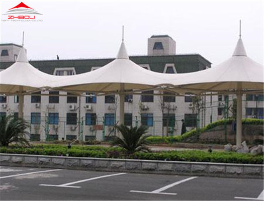 2 - 6 Cars Tensile Membrane Structures Carport / Car Wash Tent In Hotel